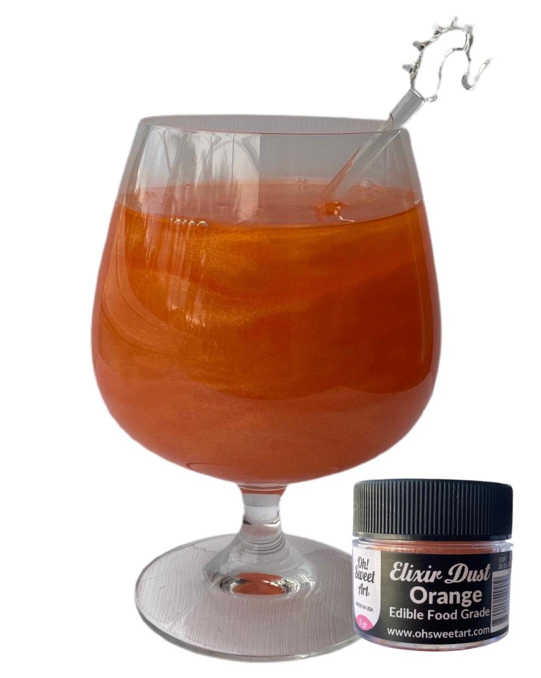 ORANGE Elixir Dust | Edible Drink Dust, 5 Grams Jar | Food Grade ...