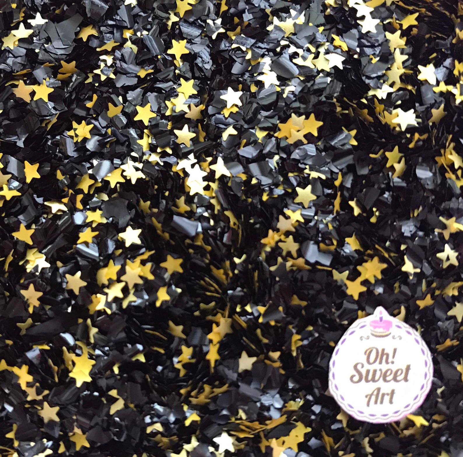 1/4 Oz LOVELY BLACK Edible Glitter Stars Oh Sweet Art for | Etsy