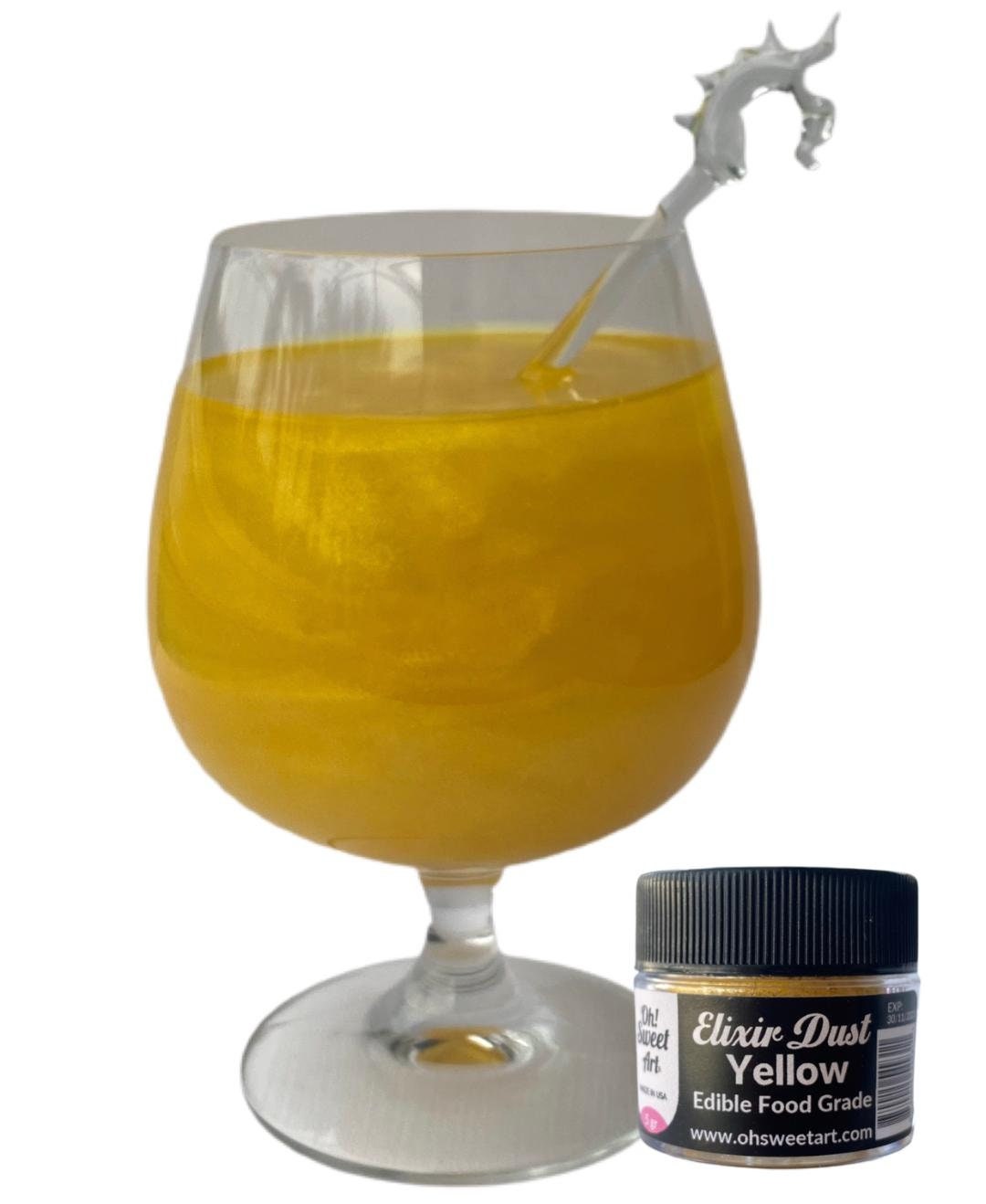 YELLOW Elixir Dust | Edible Drink Dust, 5 Grams Jar | Food Grade ...