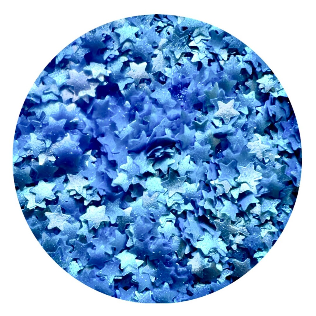Edible Glitter SILVER-BLUE STARS 0.04 Ounce Used Cakes, Cupcakes,flakes ...