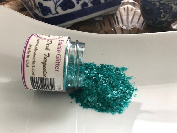 1/4 Oz DARK TURQUOISE Edible Glitter Oh Sweet Art for Baking | Etsy