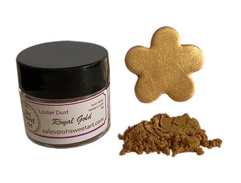 ROYAL GOLD Luster Dust Food Fondant Color Cake Decorating Gum Paste 4 ...
