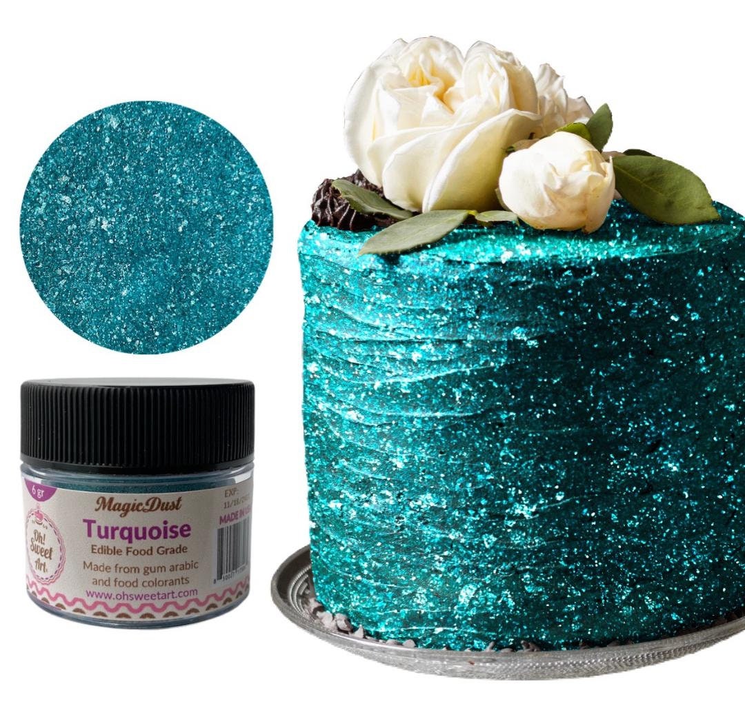Edible Glitter Dust TURQUOISE ( 6 Grams Container) Magic Dust , Kosher ...