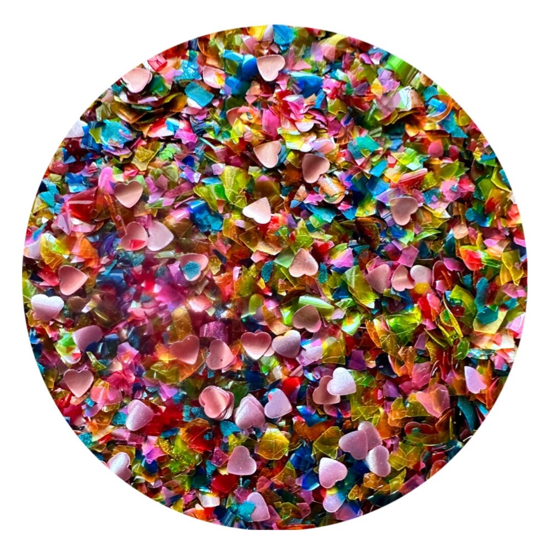 1/4 Oz LOVELY RAINBOW Edible Glitter Hearts - Oh Sweet Art for Cookies ...