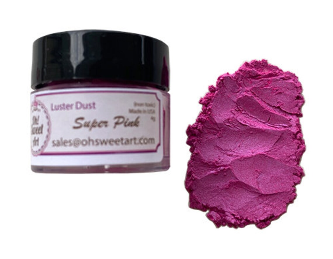 SUPER PINK Luster Dust Food Fondant Color Cake Decorating Gum Paste 4g ...
