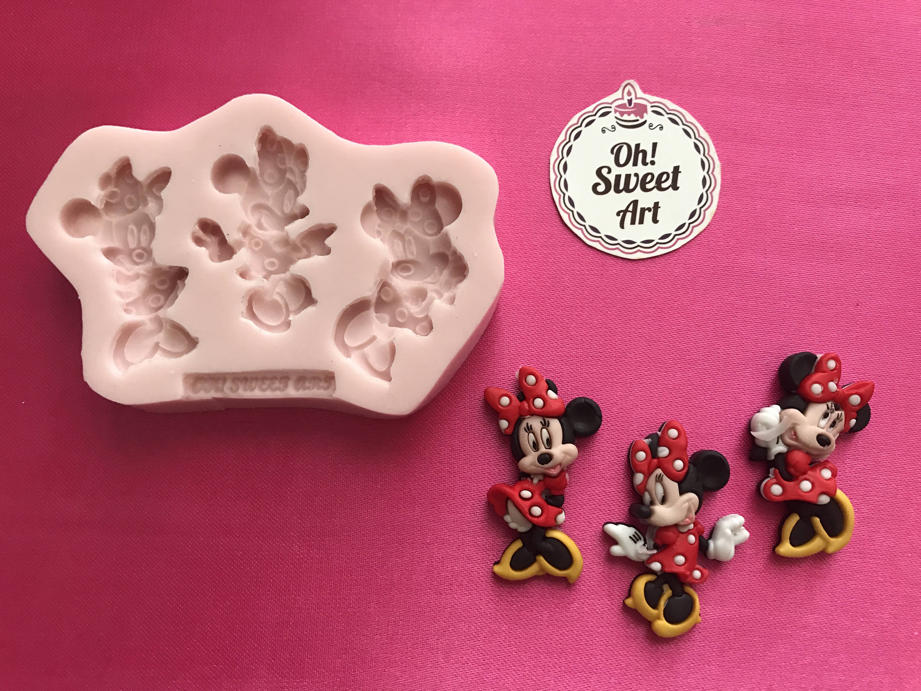THREE MINNIE MOUSE Pink Dress Silicone Mold Cake Decorating - Etsy