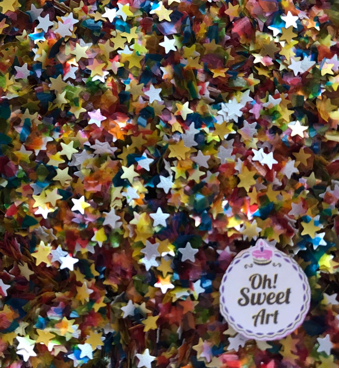 1/4 Oz RAINBOW STARS Edible Glitter Stars Oh Sweet Art for - Etsy