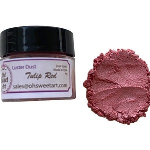TULIP RED Luster Dust ( 4 G - 1 Oz - 2 Oz - 4 Oz ) Food Fondant Color ...