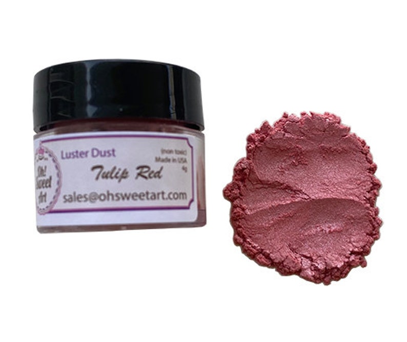 TULIP RED Luster Dust ( 4 G - 1 Oz - 2 Oz - 4 Oz ) Food Fondant Color ...