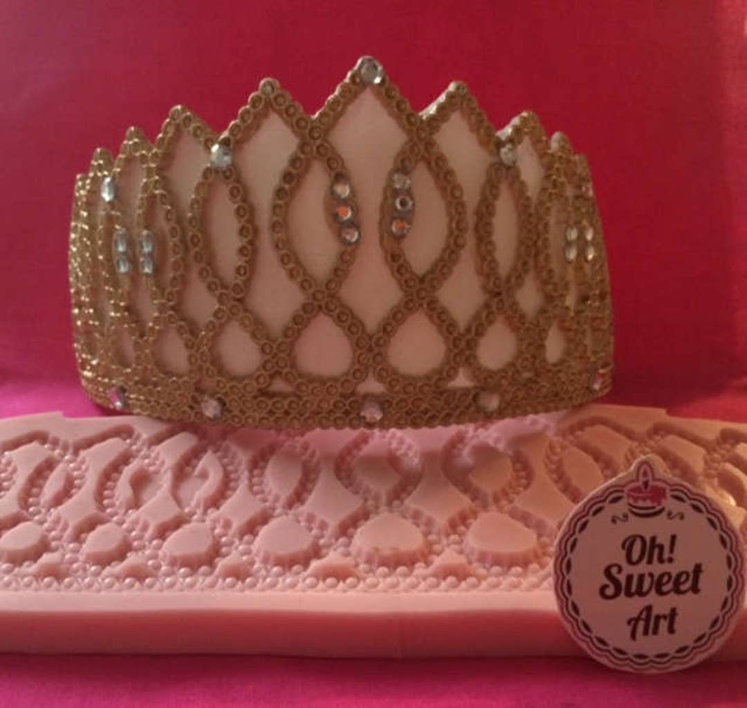 Crown Diadem Tiara Silicone Mold Cake Decorating Sugar Flower Soap Wax ...