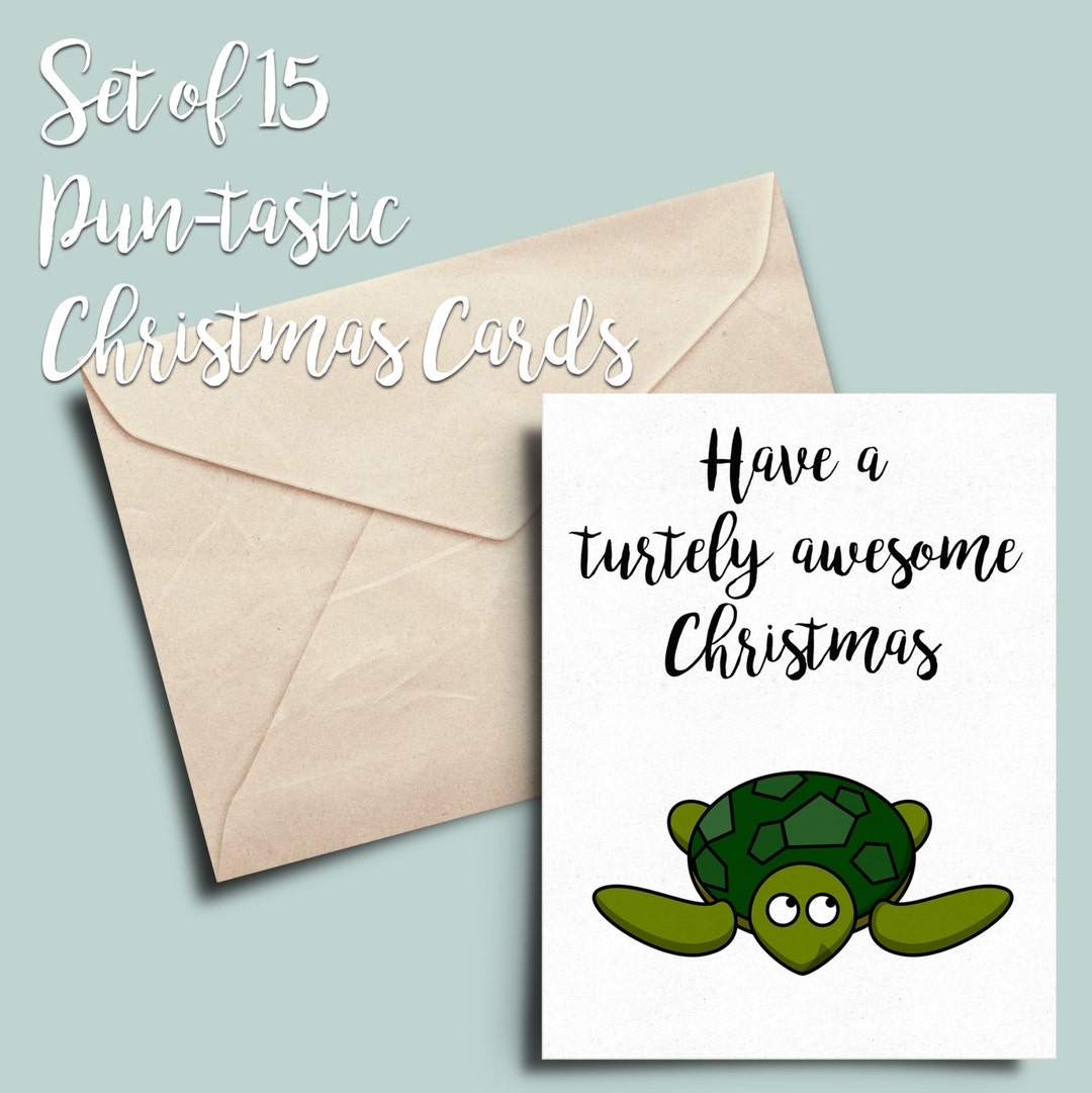 Printable Christmas Cards, Holiday Cards Bundle, Printable Puns, Dad ...