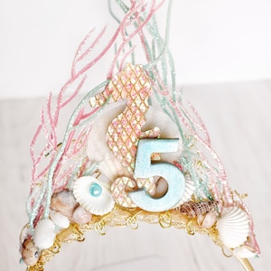 Under the Sea Birthday Crown, Personalized Mermaid Headband With Number ...