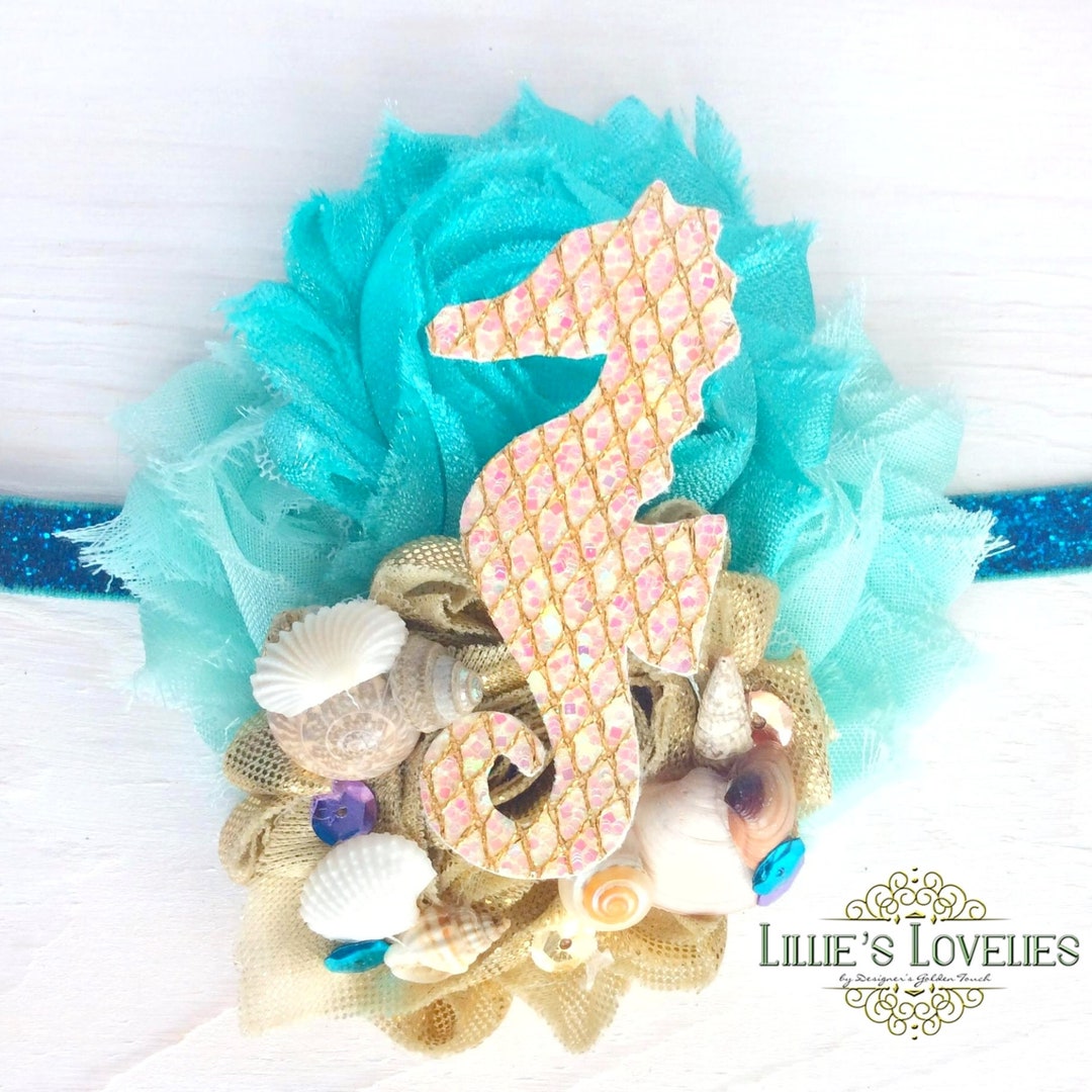 Seahorse Headband or Clip, Under the Sea Birthday Party Headband, Ocean ...