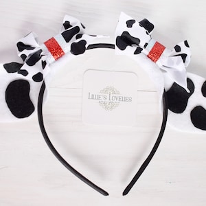 Cow Ear Headband or Clip Set, Chickfila Cow Costume Felt Animal Ears ...
