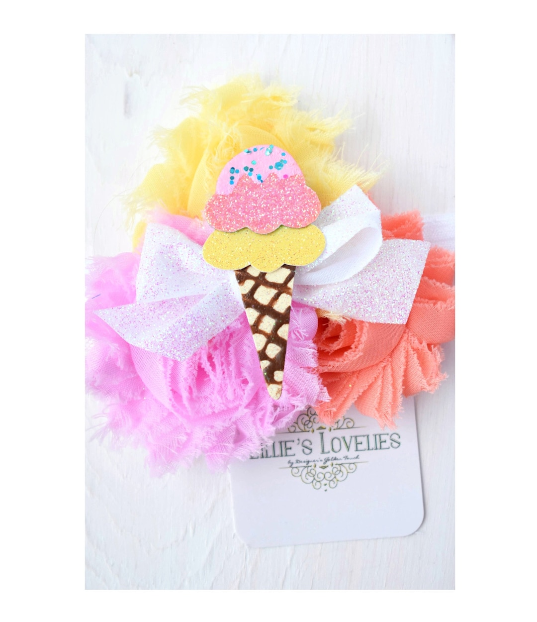 Ice Cream Birthday Headband or Clip, Sundae Party Theme, Ice Cream ...