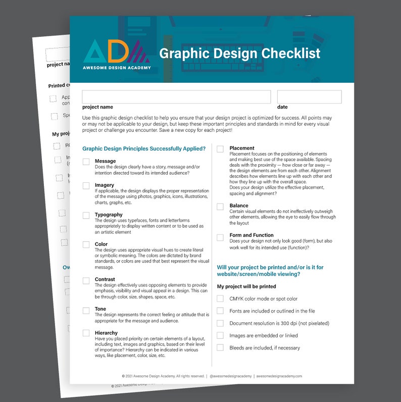 Graphic Design Checklist - Etsy