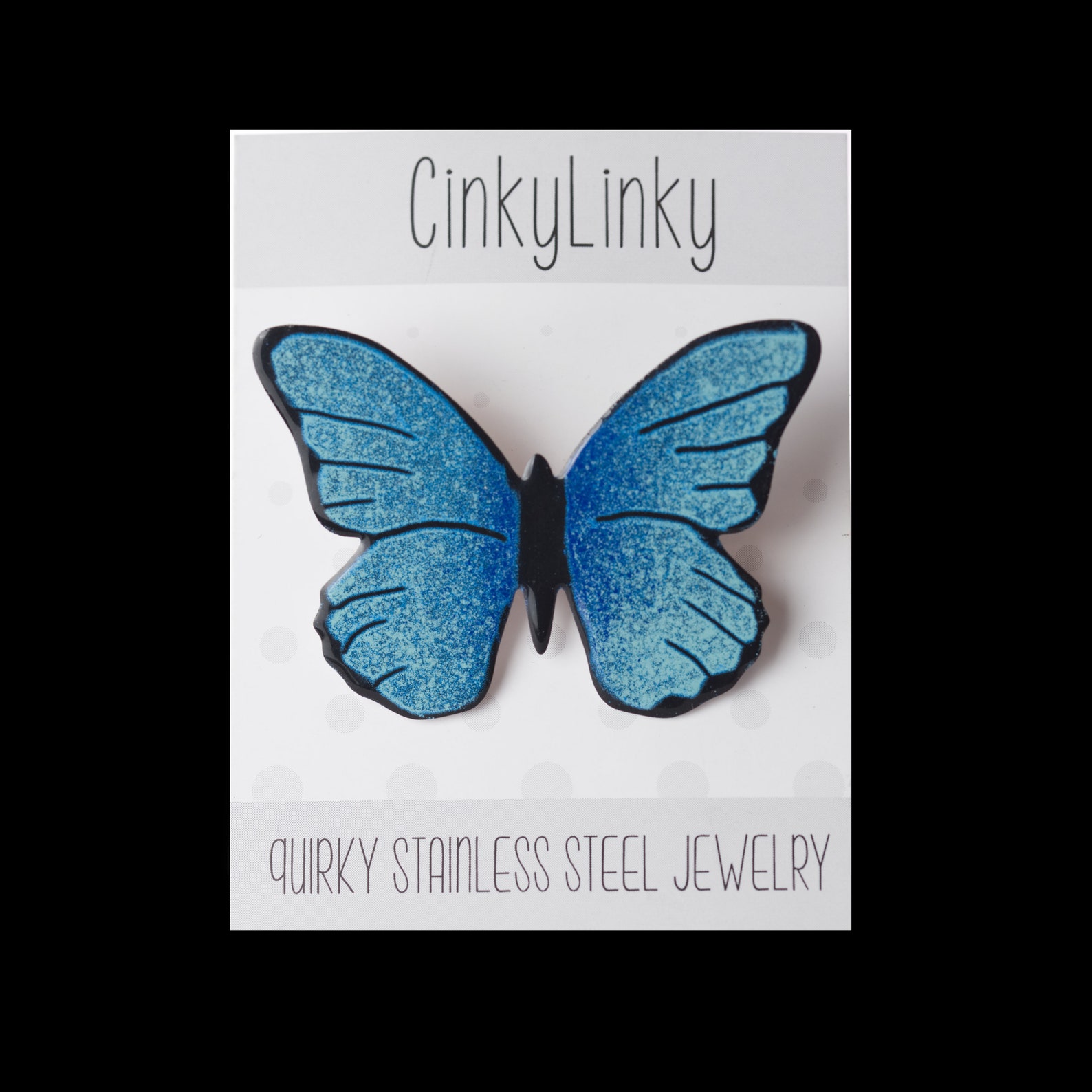 Blue Butterfly Pin Handpainted Enameled Stainless Steel | Etsy