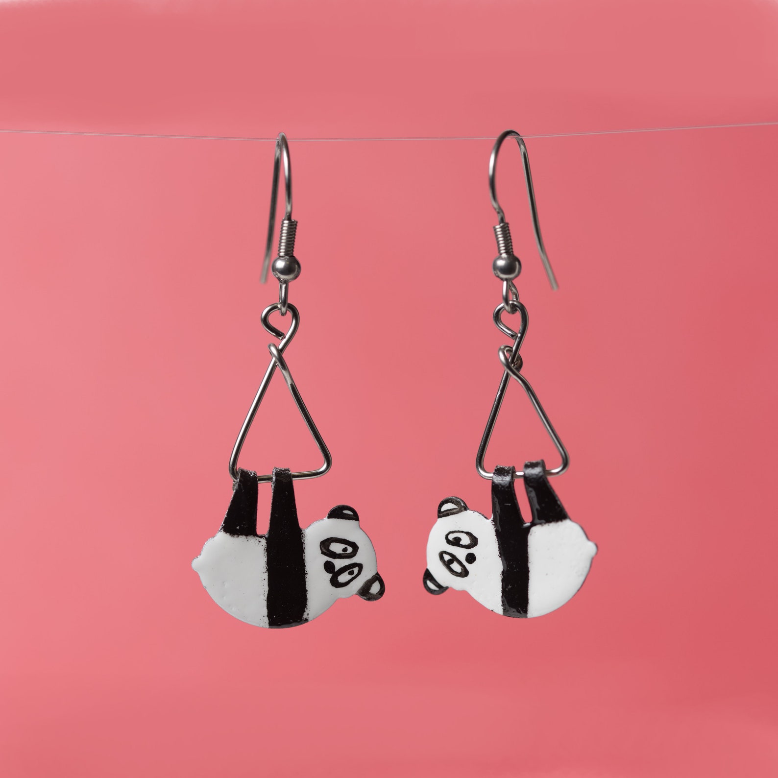 Handpainted Panda Pendant Panda Jewelry - Etsy