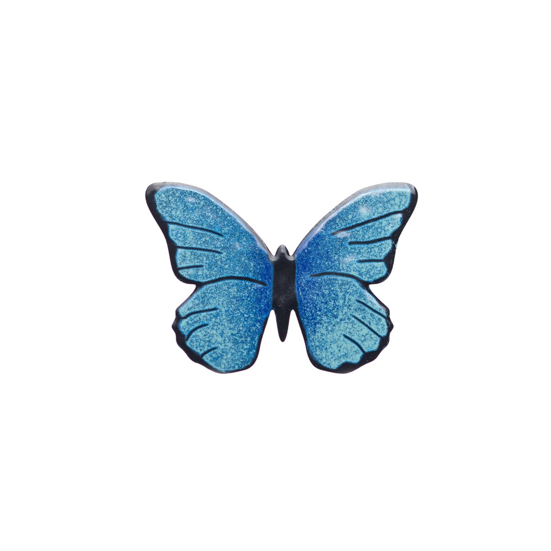 Blue Butterfly Pin, Handpainted Enameled Stainless Steel Butterfly ...