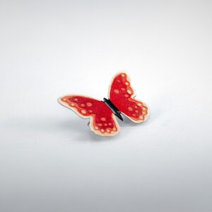 Red Butterfly Brooch Pin Enameled Metal Stainless Steel - Etsy