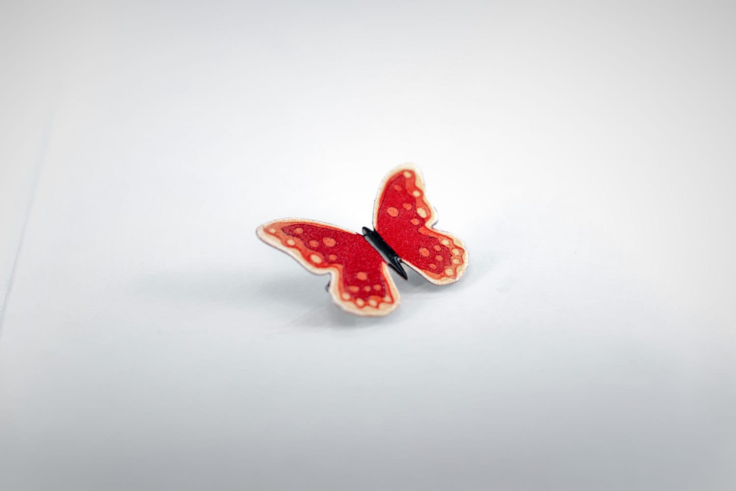 Red Butterfly Brooch Pin Enameled Metal Stainless Steel | Etsy