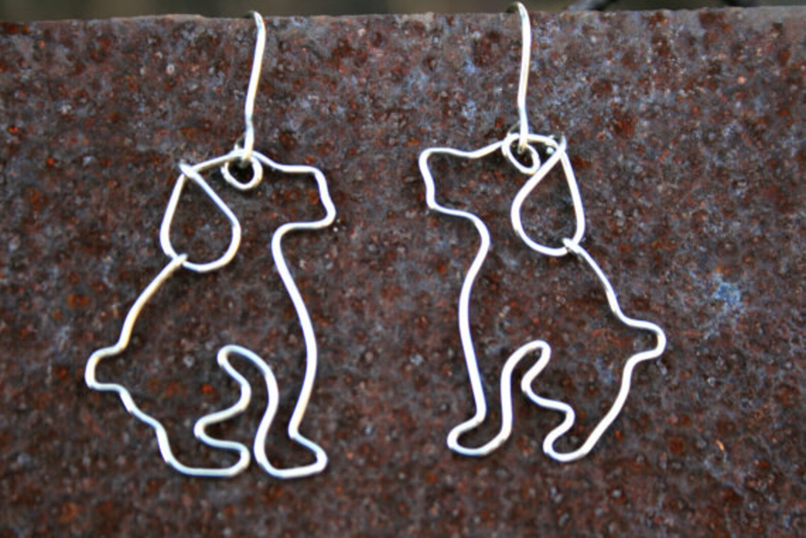 Original Wire Wrapped Dog Earrings for Dog Lovers Wired - Etsy
