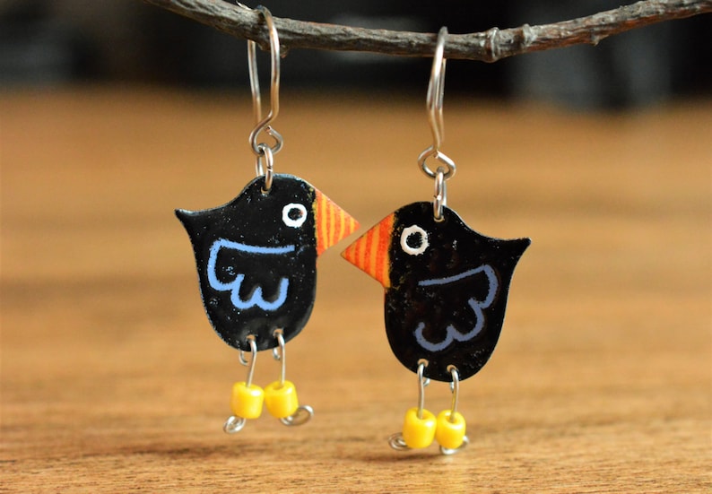 Funny Silly Earrings Handpainted Enameled Stainless Steel - Etsy