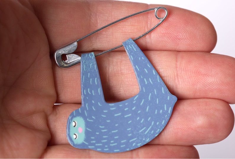 Handpainted Sloth Brooch Sloth Jewelry Animal Brooch Animal - Etsy