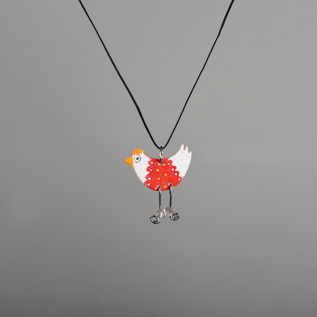 Funny Chicken Pendant , Whimsical Jewelry, Funny Jewelry, Quirky ...