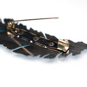 Blue Hand-painted Stainless Steel Feather Brooch Enamel Pin - Etsy