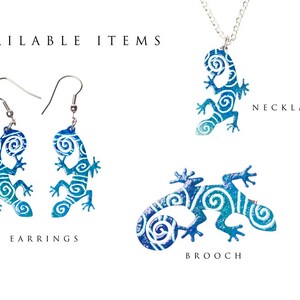 Hand Painted Gecko Necklace, Animal Necklace, Gecko Pendant, Lizard ...