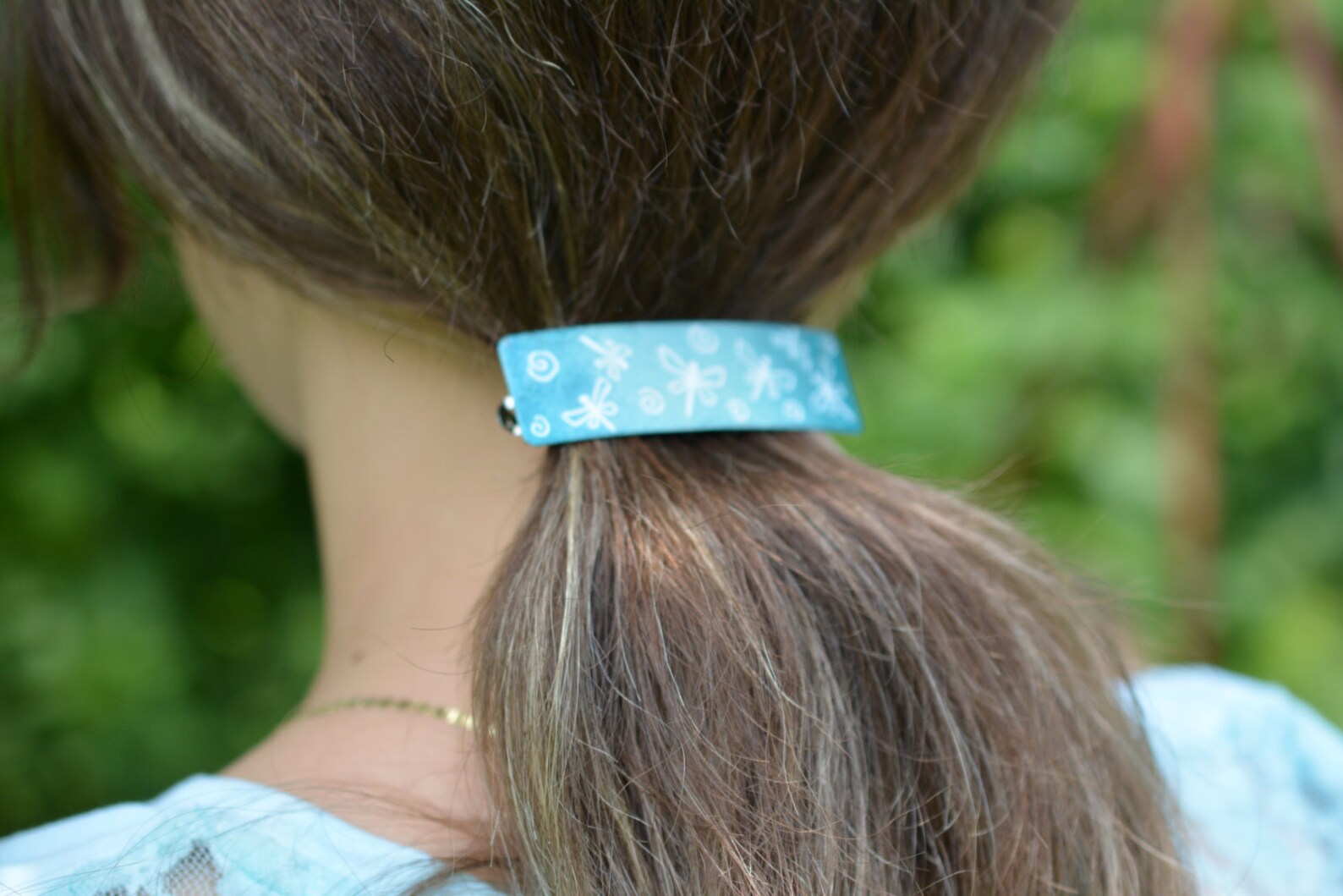 Hand Painted Dragonfly Hair Clip Light Blue Hair Clip With - Etsy