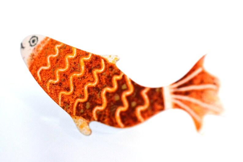 Red Fish Brooch Fish Pin Fish Badge Enamel Pin Enamel - Etsy