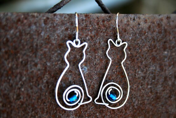 Original Wire Wrapped Dog Earrings for Dog Lovers, Wired Animals ...