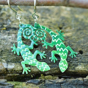 Handpainted Lizard Brooch, Enamel Lizard Pin, Reptile Brooch, Reptile ...