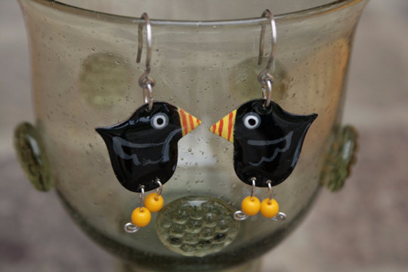 Funny Silly Earrings Handpainted Enameled Stainless Steel - Etsy