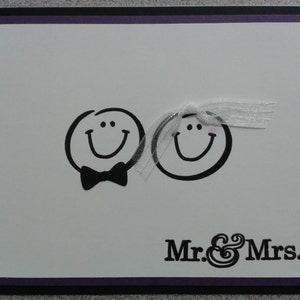 Handmade Smiley Bride and Groom Wedding Greeting Card "mr. & Mrs." - Etsy