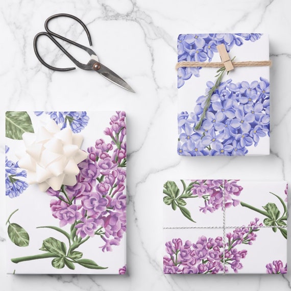Set of 3 Hyacinth Wrapping Paper Sheets | Etsy