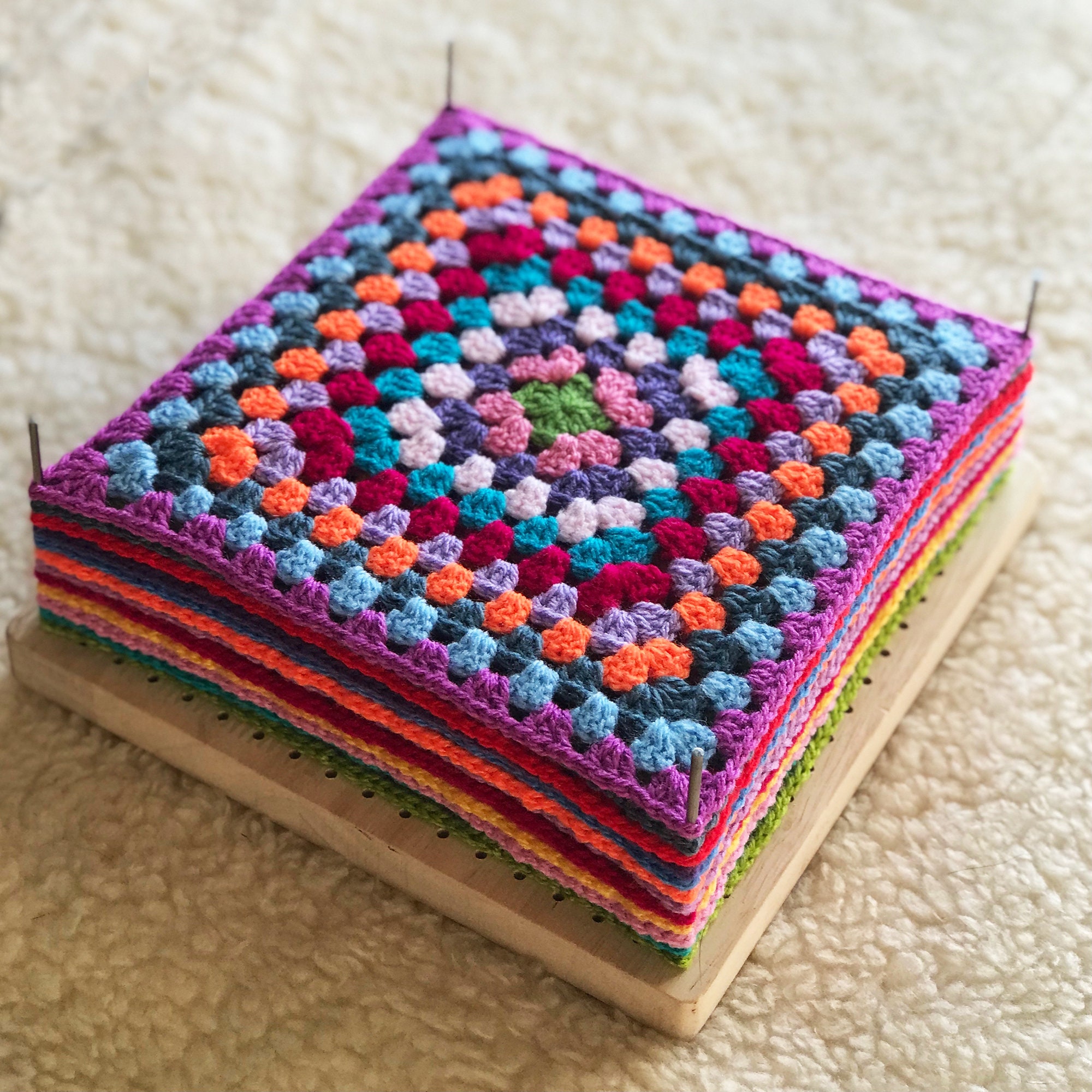 Crochet Large Classic Granny Squares {multi Coloured 20cmx20cm} Set of ...