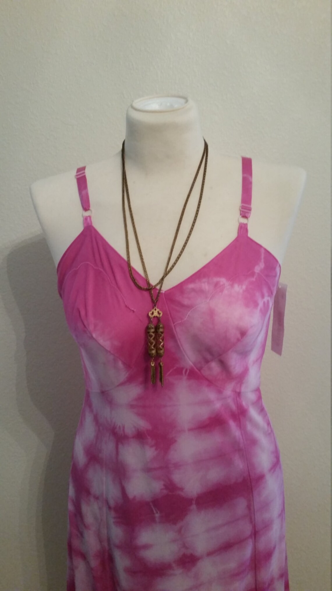 Dye4me Collection Tie Dyed Slip Dress, Pinks, Vintage Slip, Size 34 ...