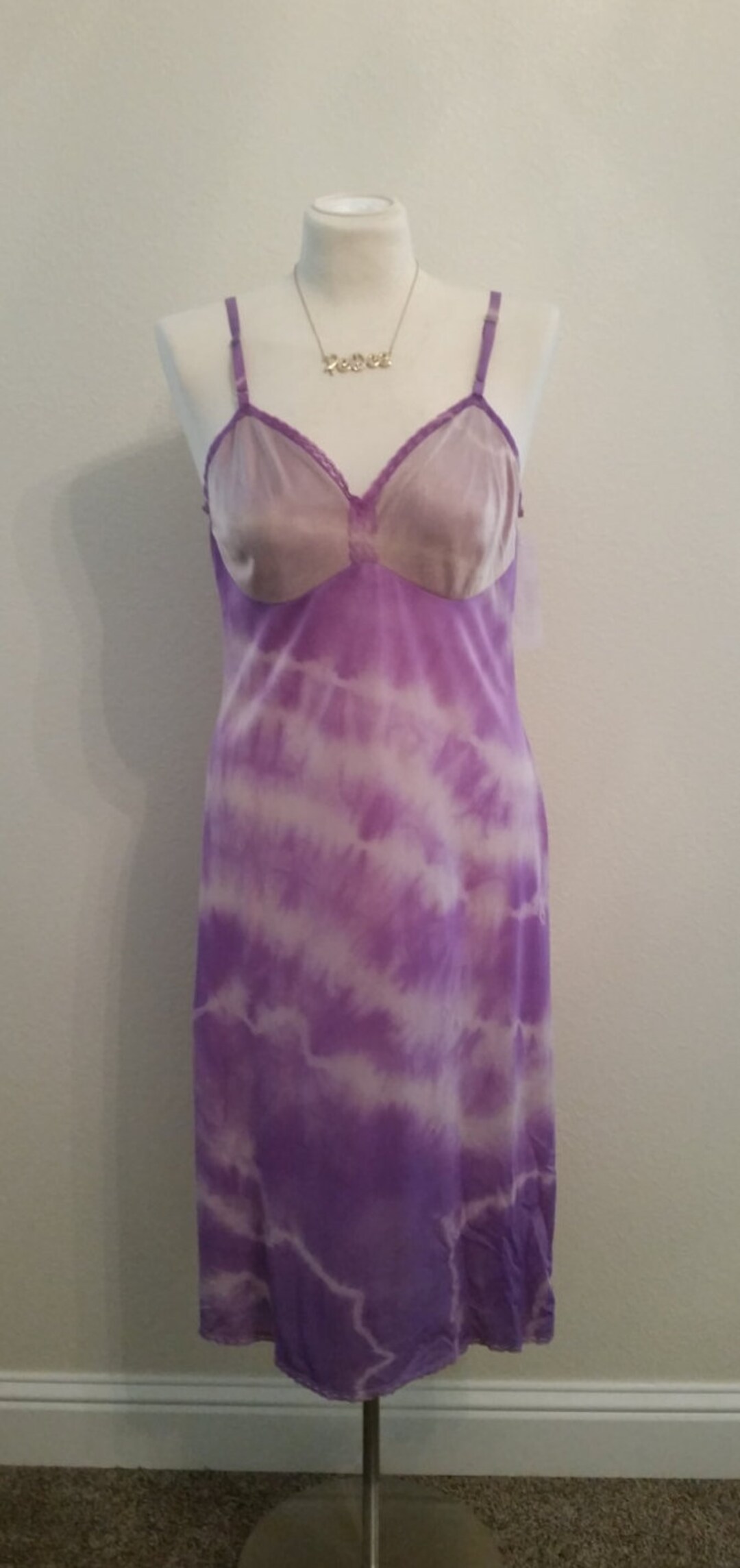 Dye4me Collection Tie Dyed Slip Dress Purples Size - Etsy