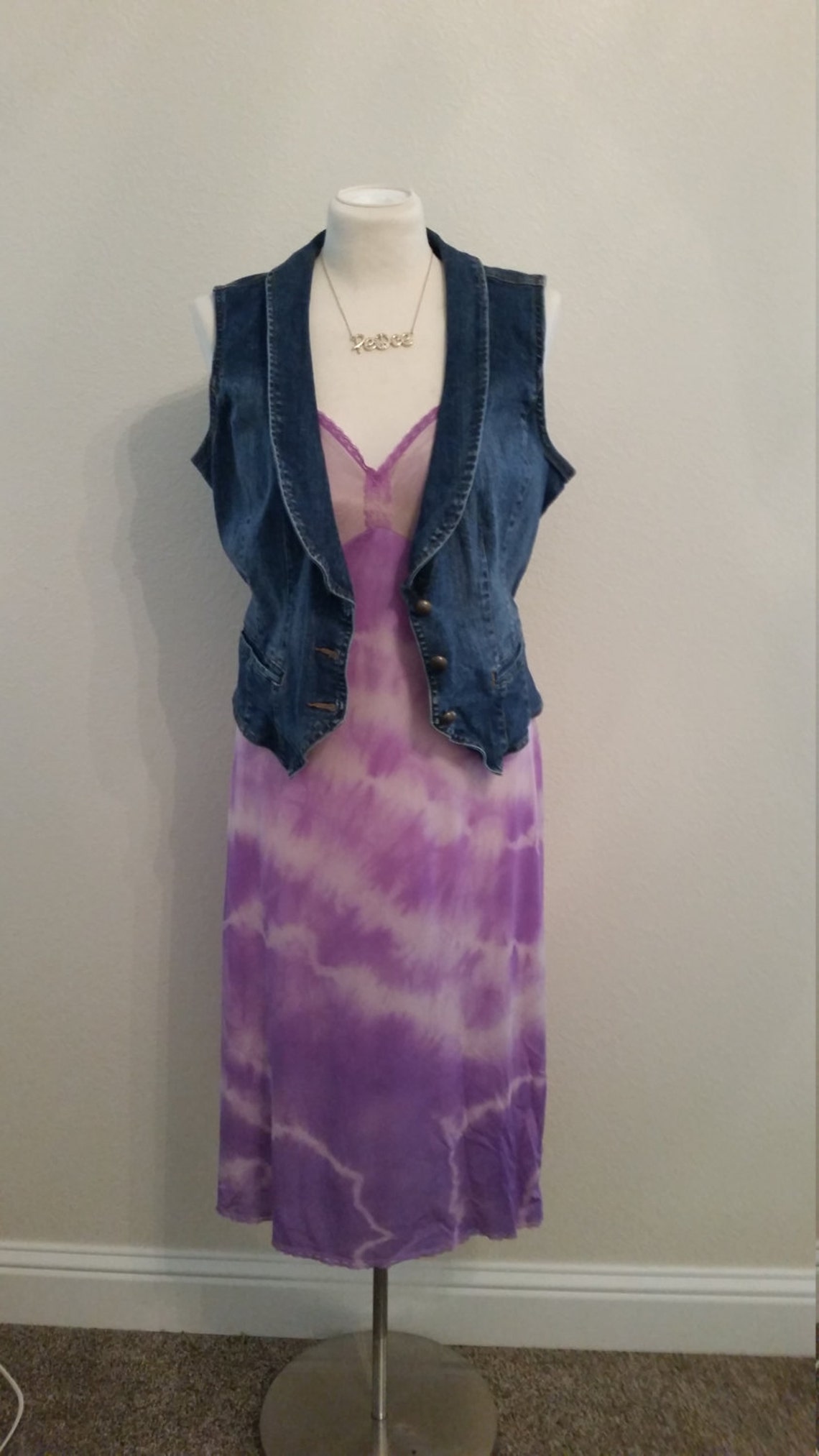Dye4me Collection Tie Dyed Slip Dress Purples Size - Etsy