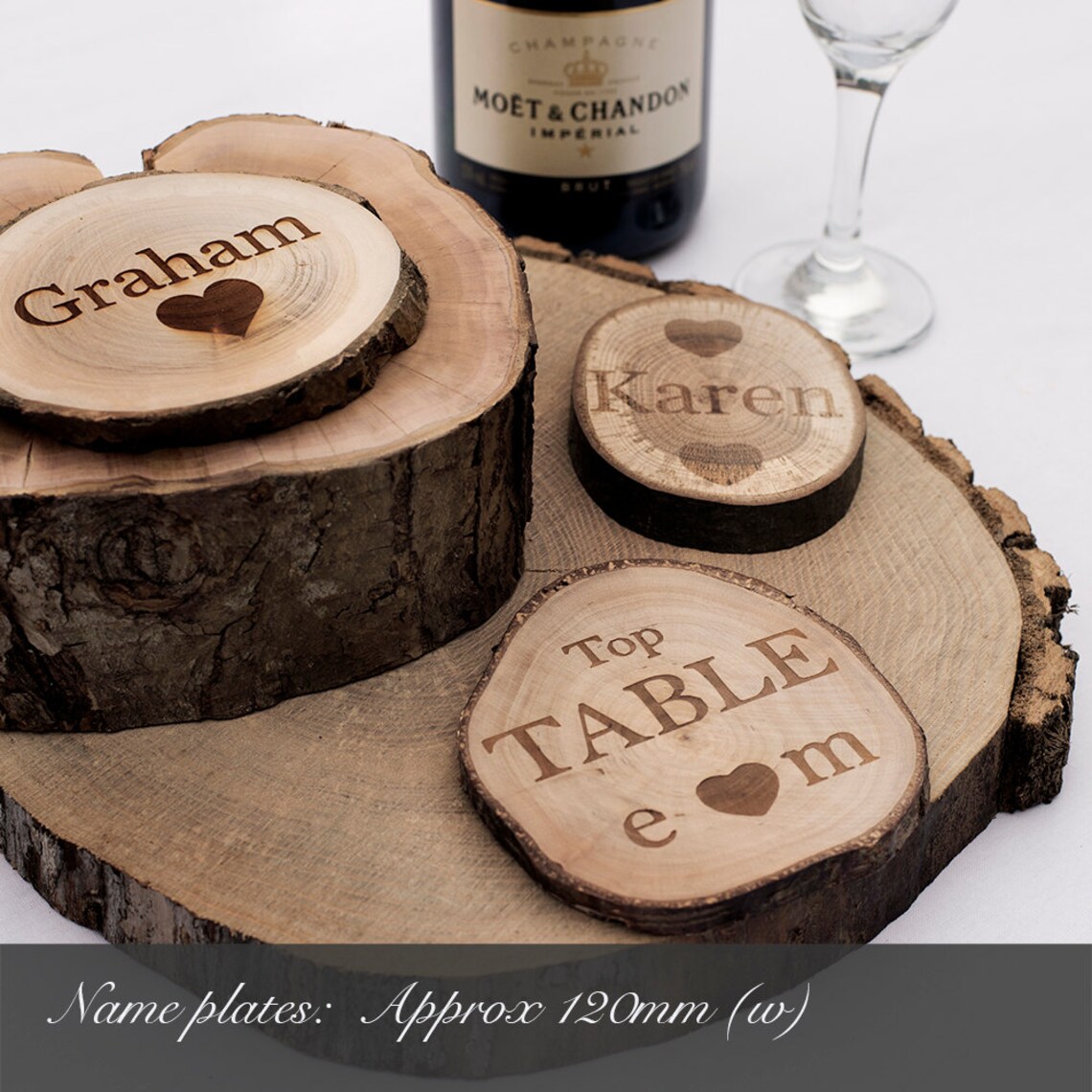 Personalized Rustic Wood Slice Coasters, Engraved Wedding Favors - Etsy