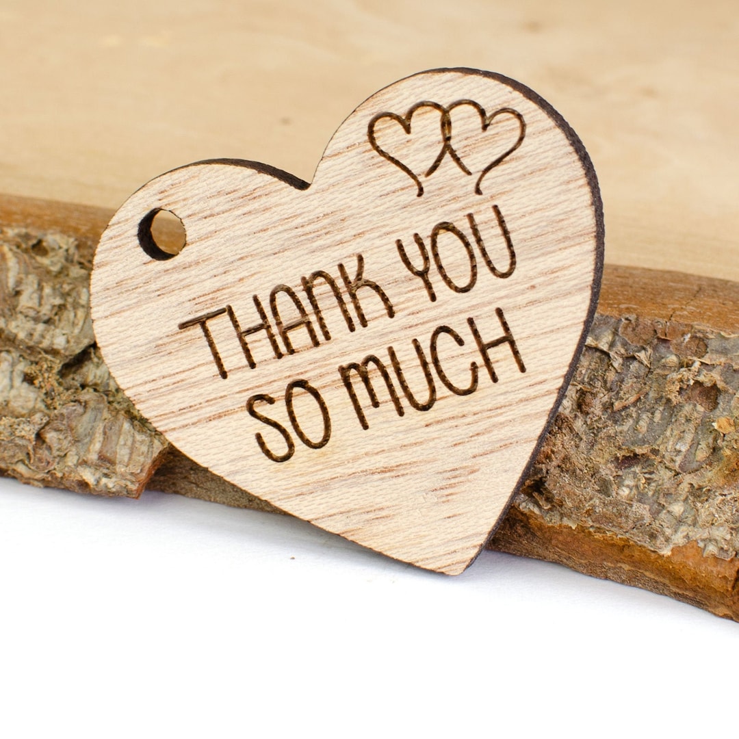 Engraved Wooden Heart Token, Thank You Gift, Pocket Hug - Etsy