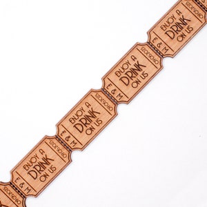 Personalised Ticket Stub Drink Token: Laser Cut Hardwood Ply - Etsy