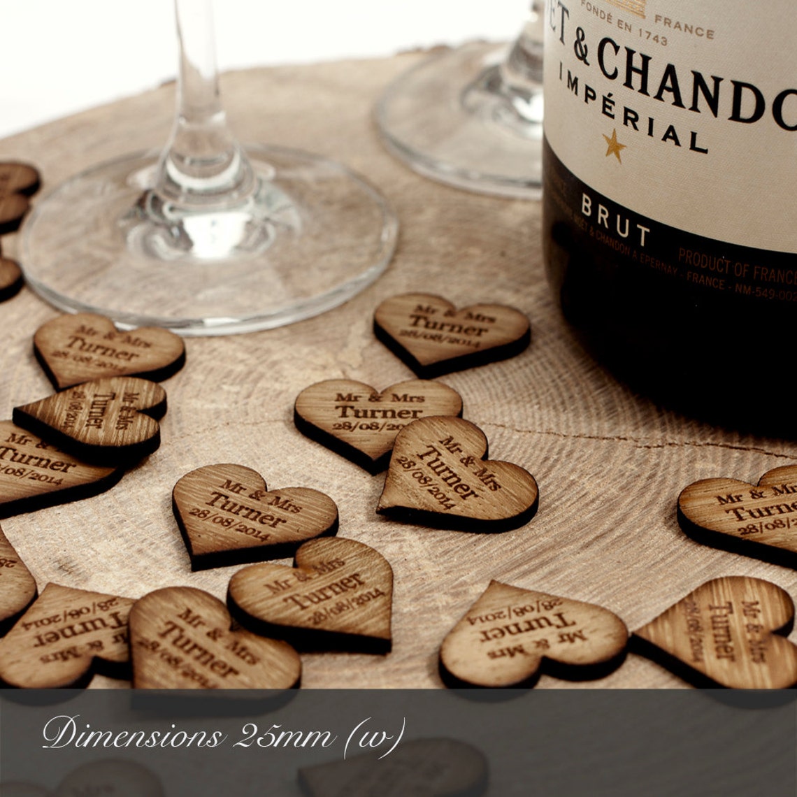 Personalised Wooden Love Heart Table Decorations Rustic - Etsy