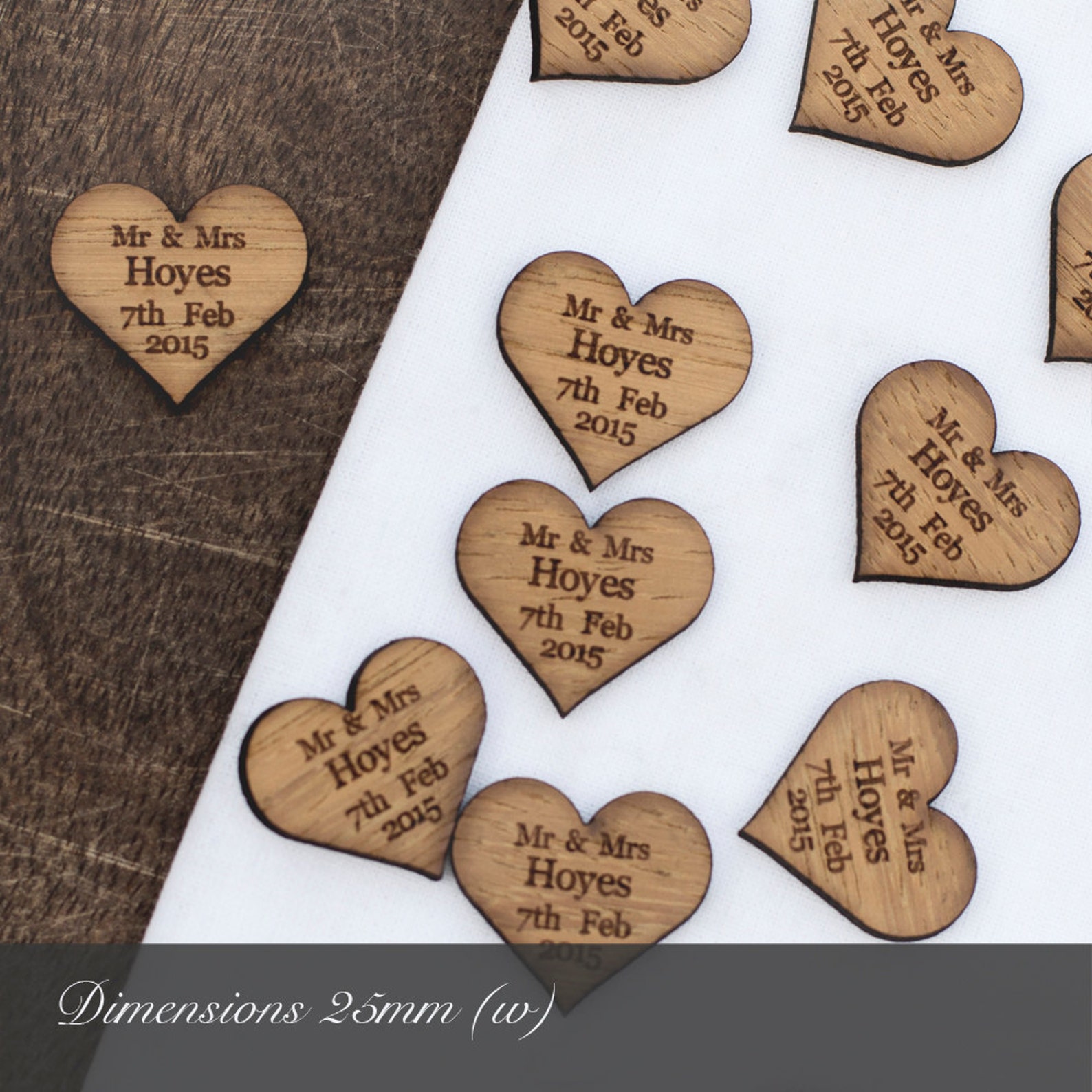 Personalised Wooden Love Heart Table Decorations, Rustic Vintage ...