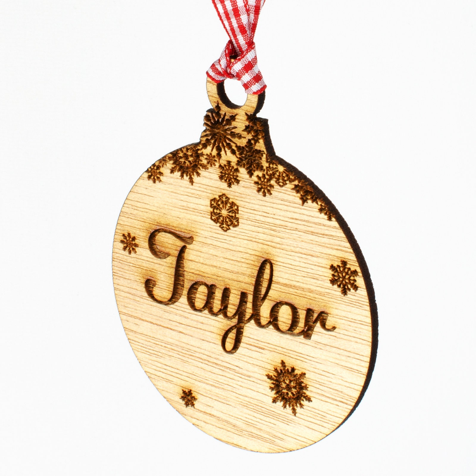 Personalised Wooden Christmas Tree Decoration With Engraved Name ...