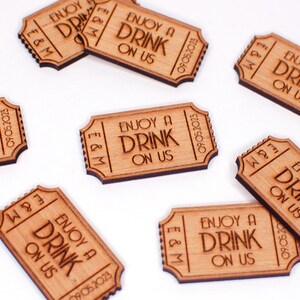 Personalised Ticket Stub Drink Token: Laser Cut Hardwood Ply - Etsy
