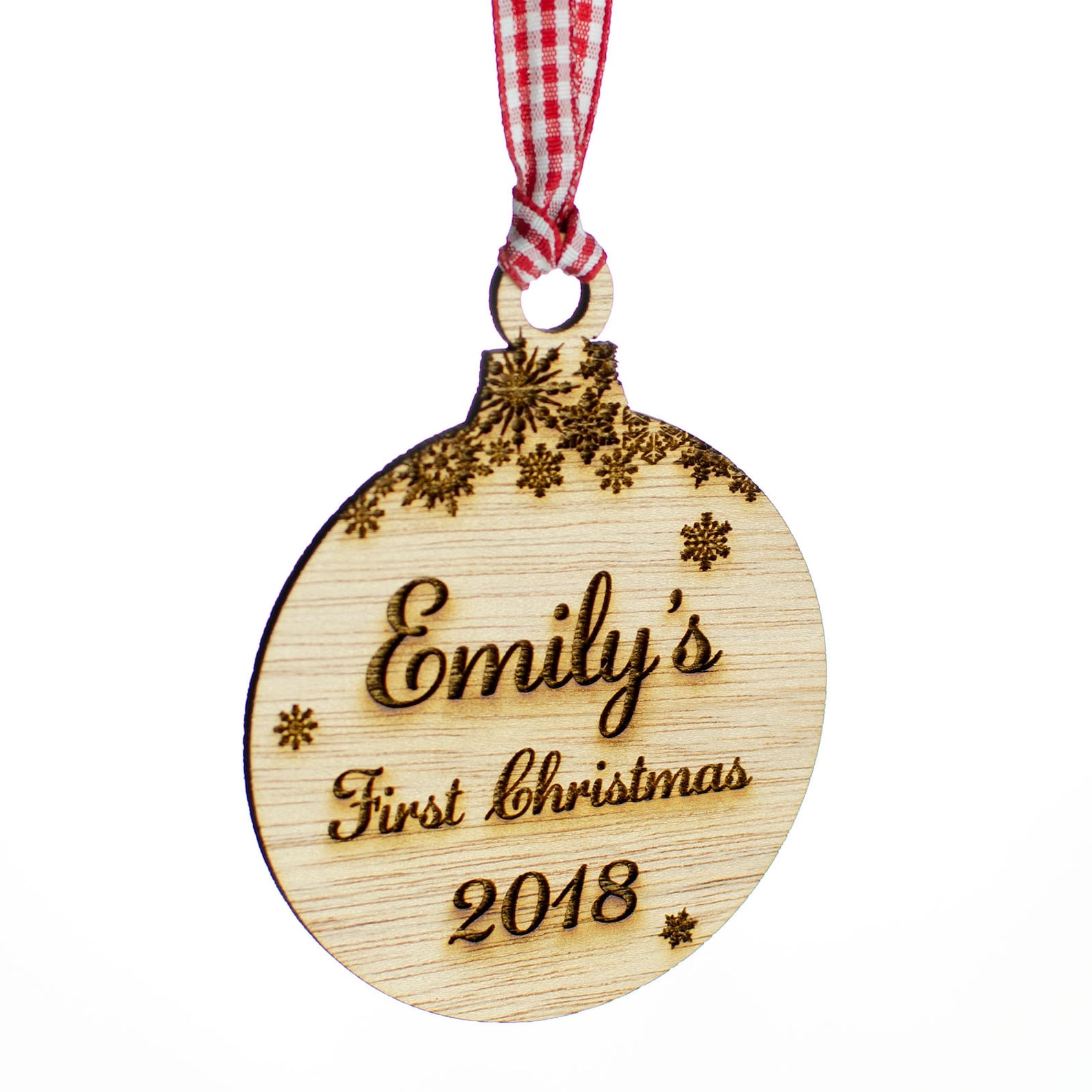 Baby's First Christmas Bauble. Personalised Wooden Xmas - Etsy UK